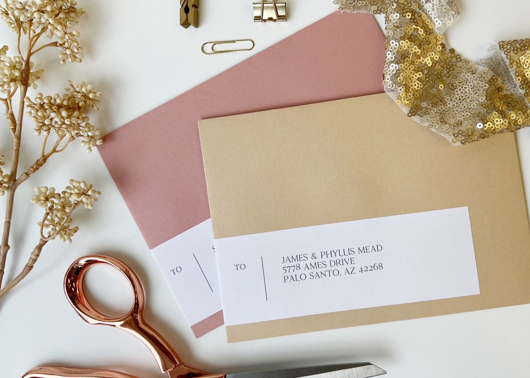 Printed Wrap Around Address Labels for Your Wedding Invitations, 8x2 ...