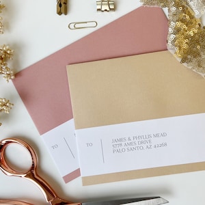 Printed Wrap Around Address Labels for Your Wedding Invitations, 8x2 ...