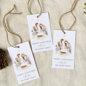 Christian Gift Tags | Beautiful Nativity Christmas Tags for Gift Bags ...