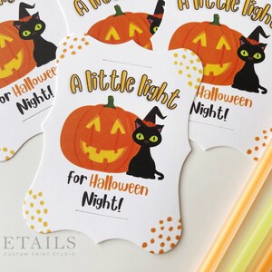 Glow Stick Favor Tags, Halloween Favor Tags, Halloween Teacher or ...