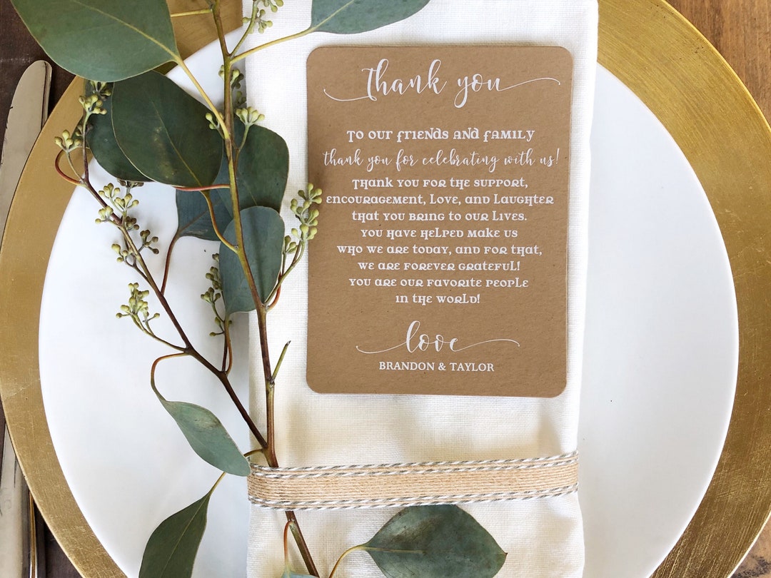 Storybook Wedding Reception Thank You Cards - Custom Reception Place ...