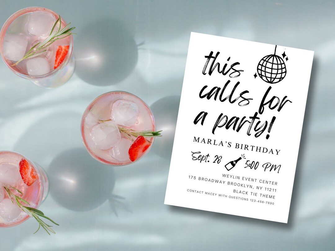 This Calls for a Party Invitation | Birthday Invitation | Anniversary ...