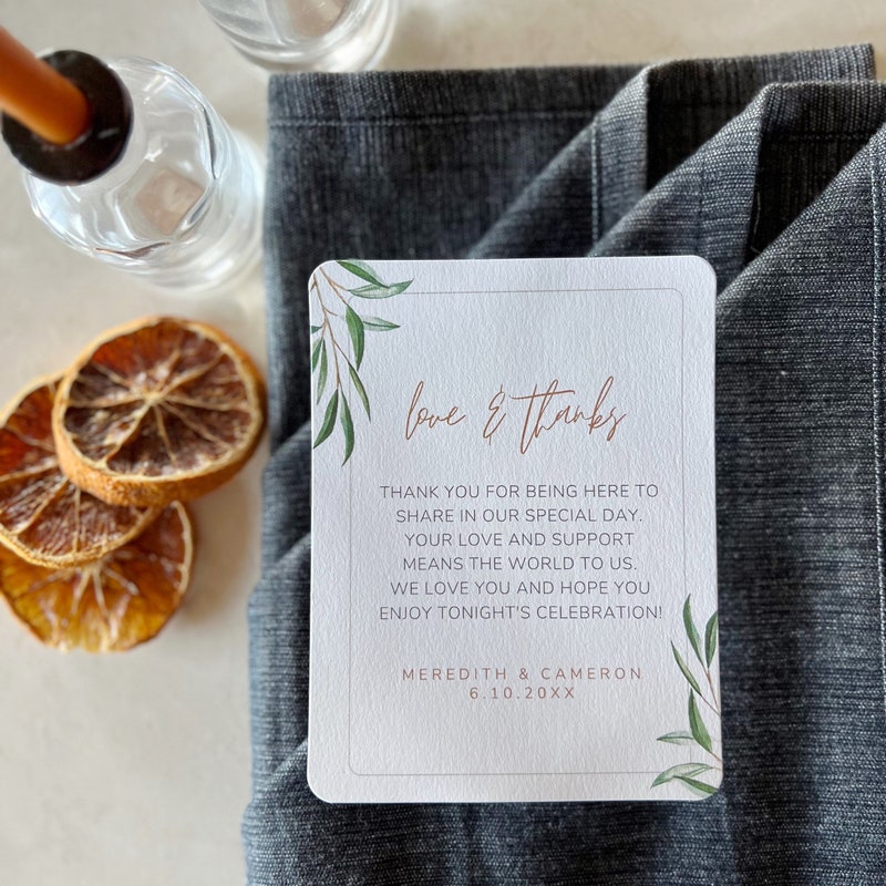 Reception Thank You - Etsy