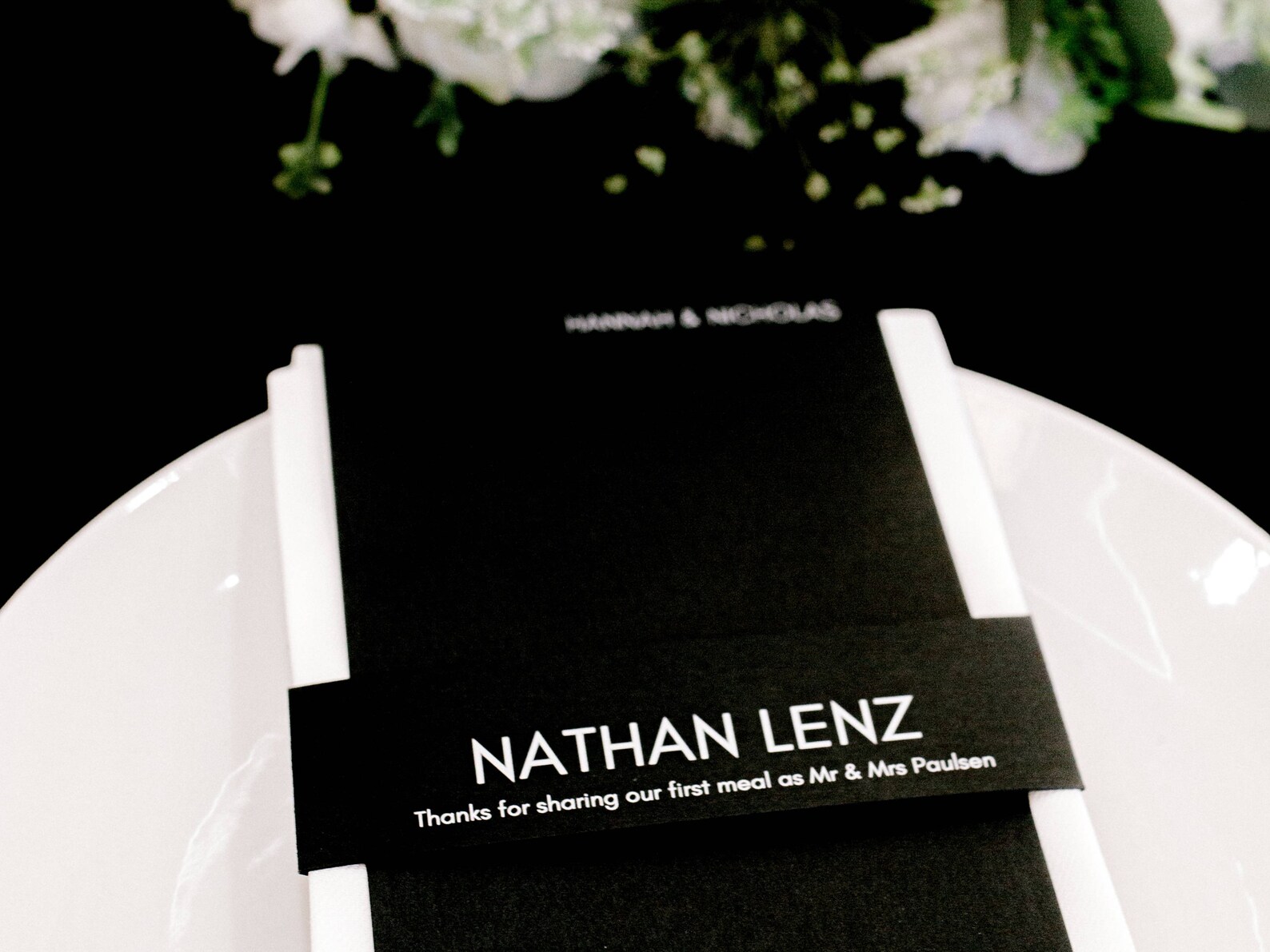 Printed Napkin Wrap Place Cards Modern Place Cards for - Etsy