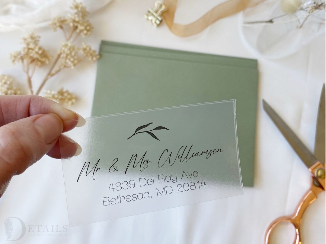 Wedding Guest Address Labels, Clear Guest Address Labels, Recipient ...