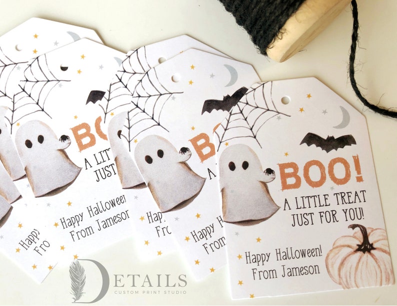 Halloween Favor Tags Boo Gift Tags Costume Party Trick or | Etsy