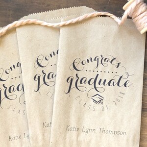 Graduation Party Treat Bags, Goodie Bags, Favor Bags, Candy Bar Bags ...