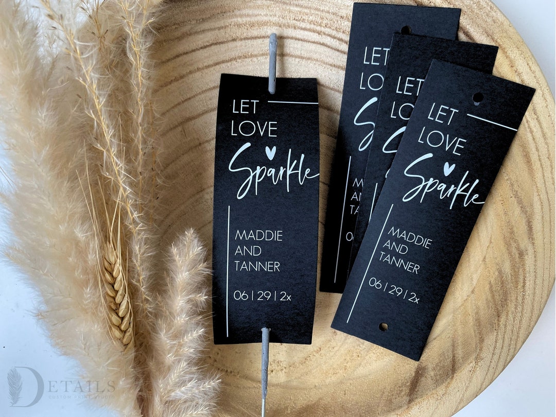 Wedding Sparkler Tags | Favor Tags | Let Love Sparkle | Sparkler ...