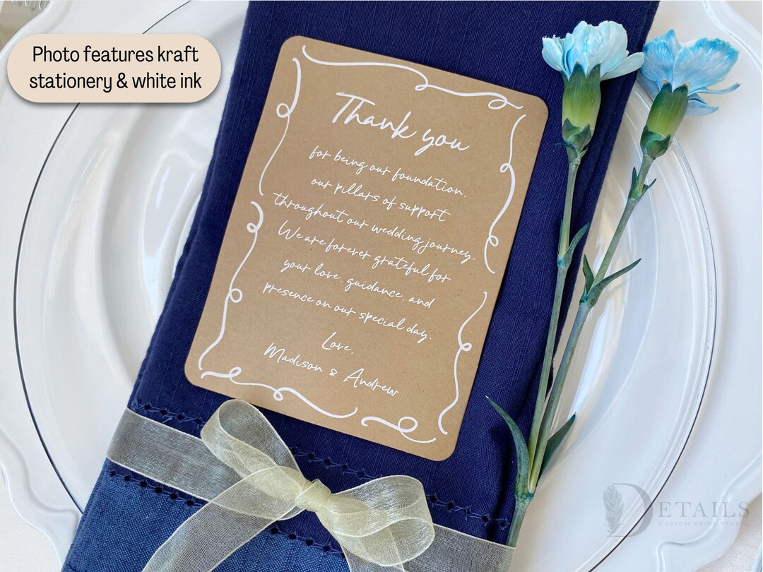 Hand-drawn Wedding Reception Thank You Cards, Wedding Guest Thank You ...