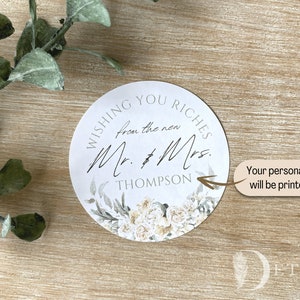 Wishing You Riches Lotto Favor Stickers, Wedding Lottery Ticket Favors ...