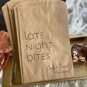 Custom Midnight Snack Bags - Unique Wedding Favors - Treat Bags for ...