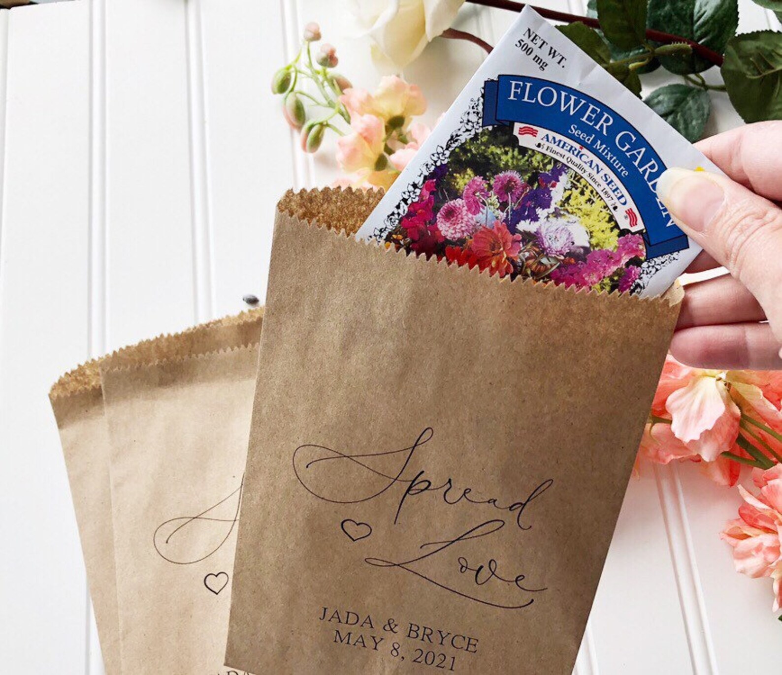Wildflower Favors - Wedding Favors Seed Bags - Flower Seed Favor Bags ...