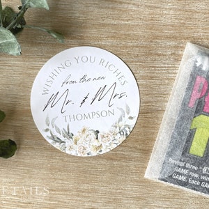 Wishing You Riches Lotto Favor Stickers, Wedding Lottery Ticket Favors ...