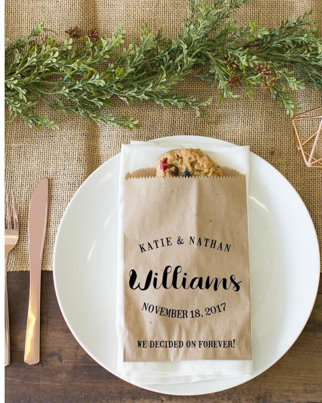 Wedding Decor Idea for Place Settings, Personalized Goodie Bags Are ...