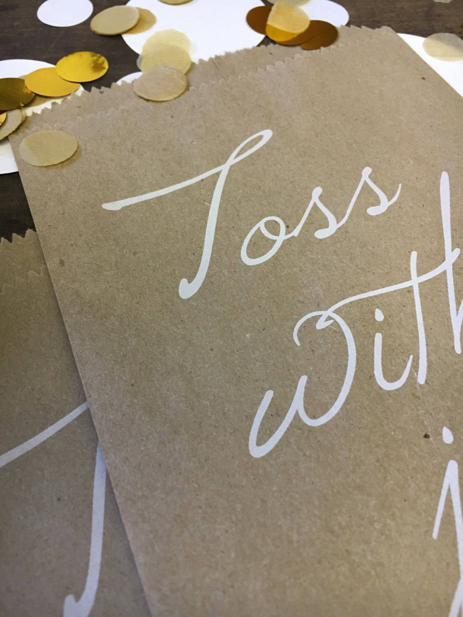 Toss With Joy Wedding Confetti Favors, Personalized Favor Bags Great ...
