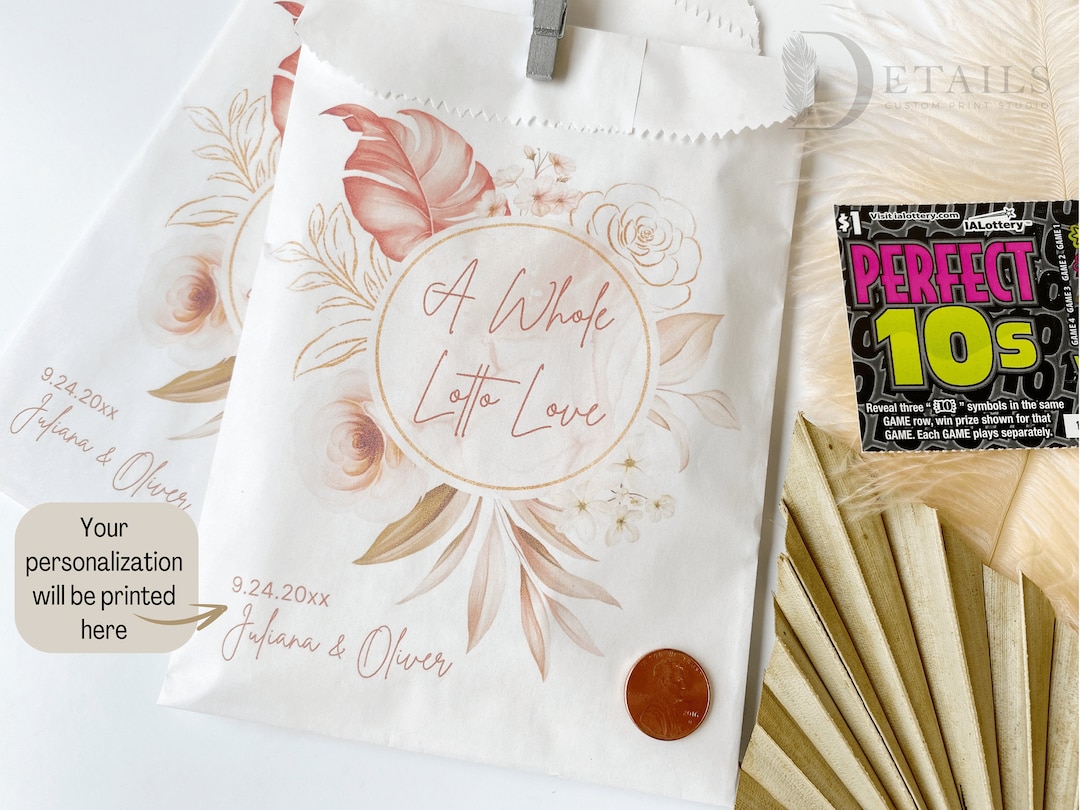 Lottery Ticket Wedding Favors, Scratch Ticket Wedding Favor Bags, Lotto ...
