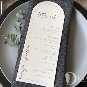 Arch Shape Wedding Menus, Arch Shaped Vellum Menus, Printed Menus ...