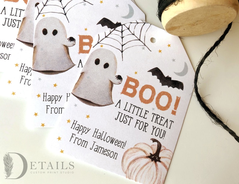Halloween Favor Tags, Boo Gift Tags, Costume Party Trick or Treat Favor ...