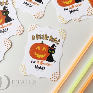 Glow Stick Favor Tags, Halloween Favor Tags, Halloween Teacher or ...