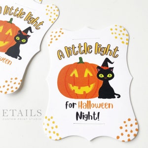 Glow Stick Favor Tags, Halloween Favor Tags, Halloween Teacher or ...