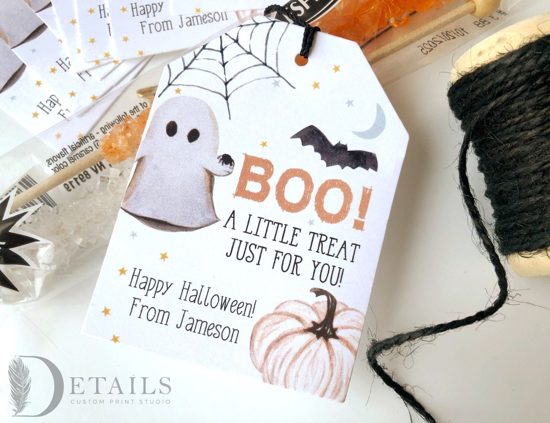 Halloween Favor Tags, Boo Gift Tags, Costume Party Trick or Treat Favor ...