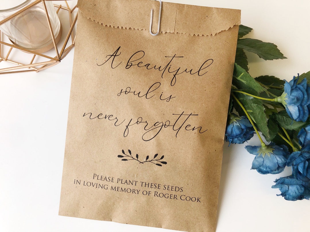 Memorial Gift Bags, Great for Wildflowers or Seeds, Funeral Favors ...