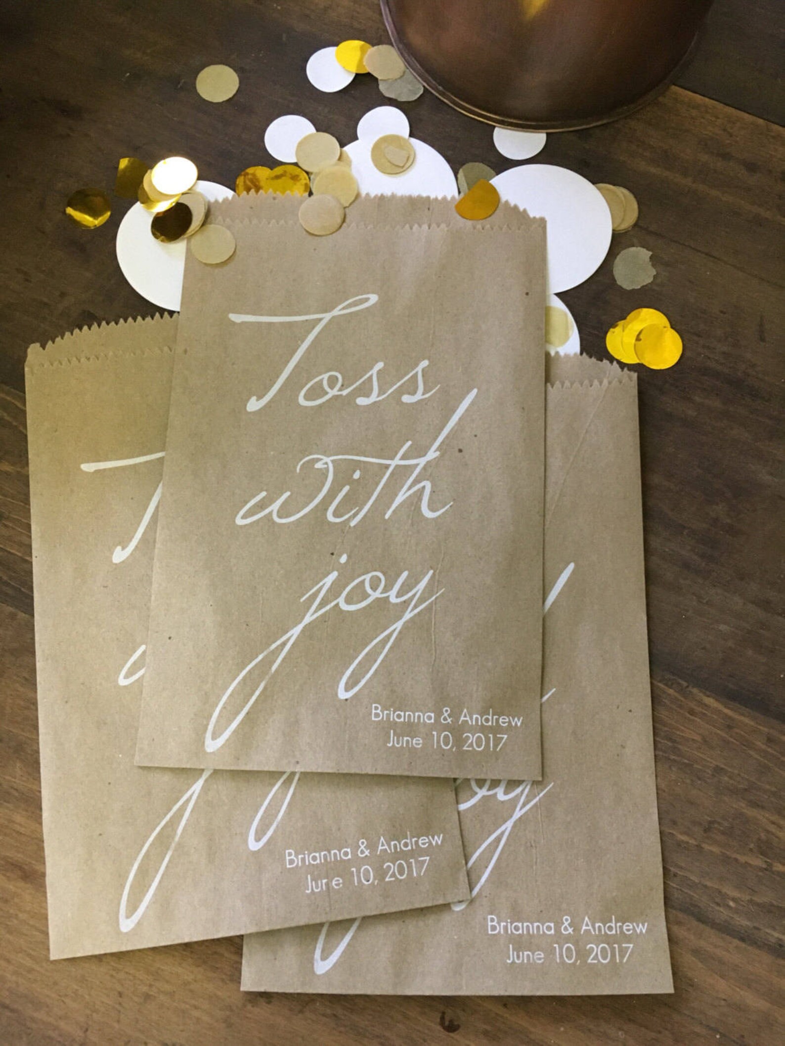 Toss With Joy Wedding Confetti Favors, Personalized Favor Bags Great ...