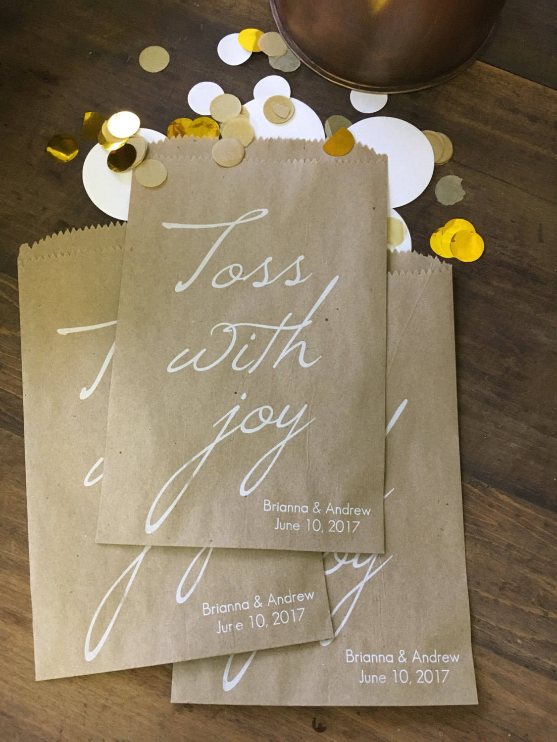 Toss With Joy Wedding Confetti Favors, Personalized Favor Bags Great ...