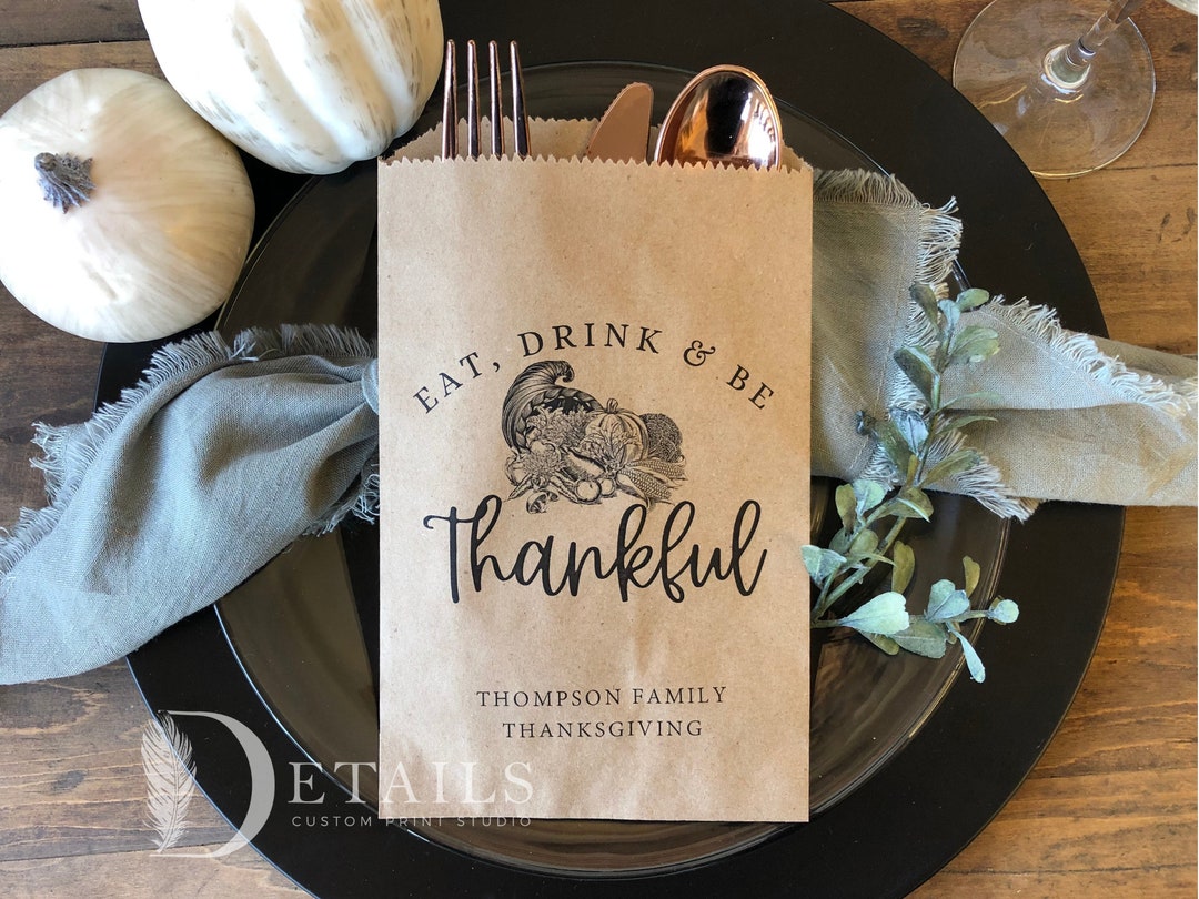 Thanksgiving Treat Bags, Fall Utensils Bags, Festive Party Favors ...