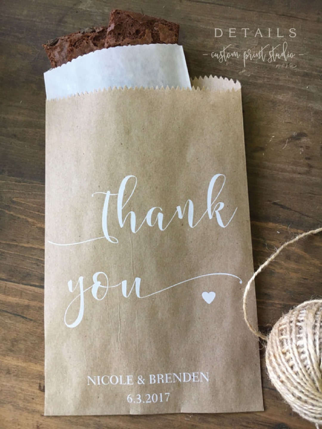 Wedding Thank You Bags, Thank You Rustic Candy Buffet Sacks, Custom ...