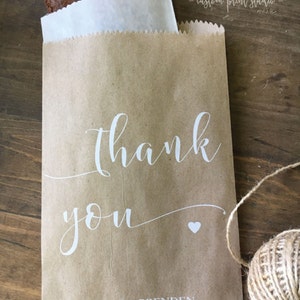 Wedding Thank You Bags, Thank You Rustic Candy Buffet Sacks, Custom ...