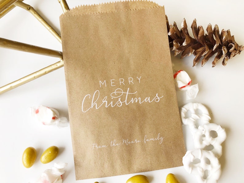 Merry Christmas Gift Bags, Christmas Party Favors, Cookie Bags, Holiday ...