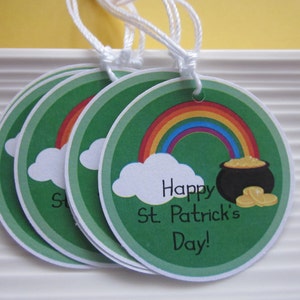 St Patrick's Day / Rainbow / Pot of Gold Favor Tags / Set of 6 - Etsy