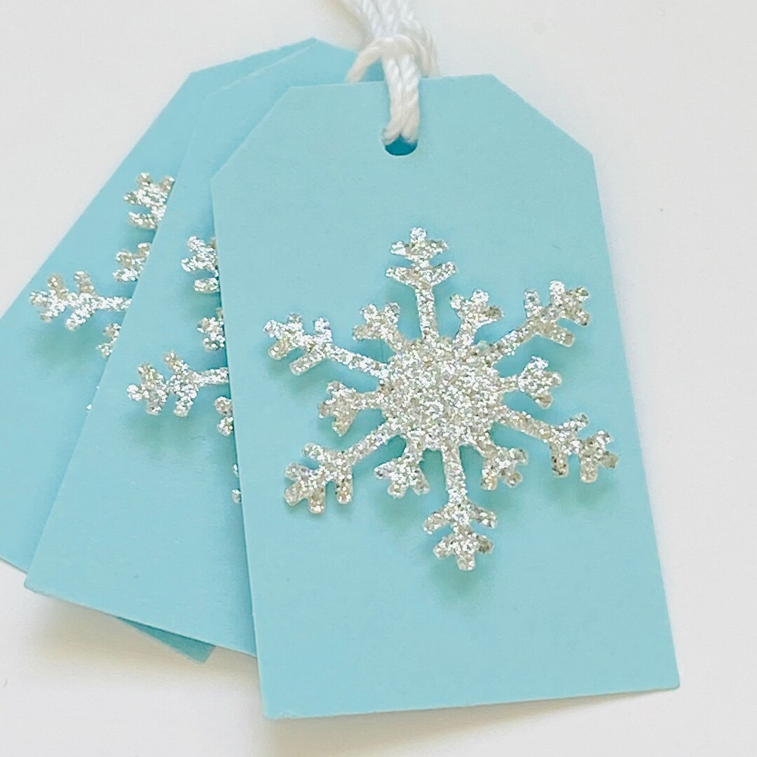 Snowflake Tags / Glitter Snowflake Tags / Set of 10 - Etsy