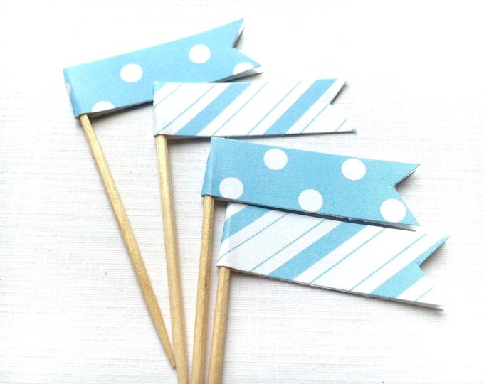 Baby Boy / Baby Blue / Cupcake Toppers / Party Picks / Set of 24 - Etsy
