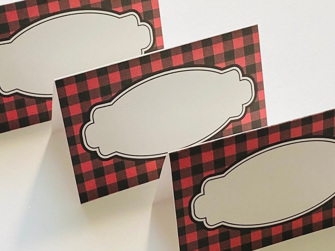Buffalo Plaid Place Cards / Tent Cards / Set of 6 - Etsy