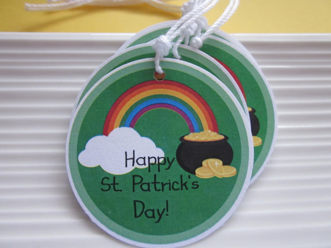 St Patrick's Day / Rainbow / Pot of Gold Favor Tags / Set of 6 - Etsy