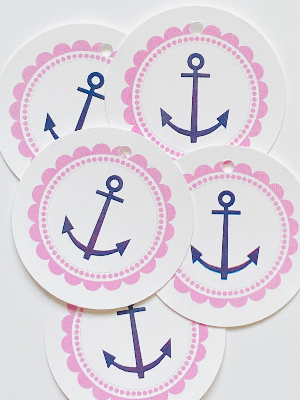 Nautical Navy and Pink / Anchor / Favor / Gift Tags / Set of 10 - Etsy