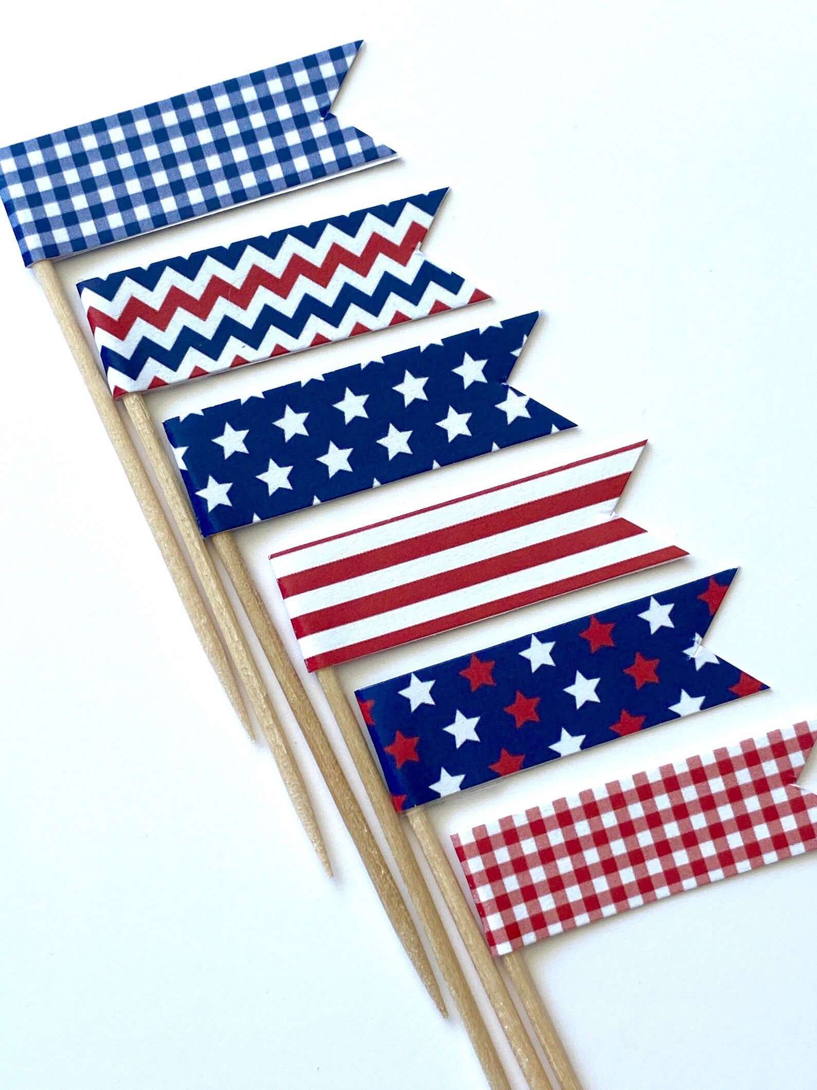 4th of July / Patriotic / Red White and Blue / Cupcake Toppers - Etsy