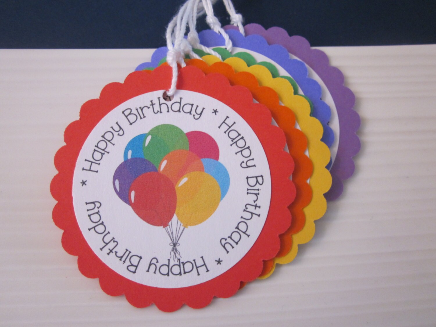 Happy Birthday / Balloon Gift Tags / Assorted Colors / Set of | Etsy