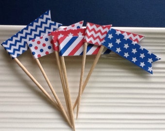 4th of July / Patriotic / Red White and Blue / Cupcake Toppers - Etsy