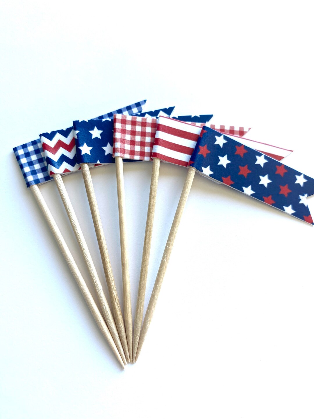 4th of July / Patriotic / Red White and Blue / Cupcake Toppers / Food ...