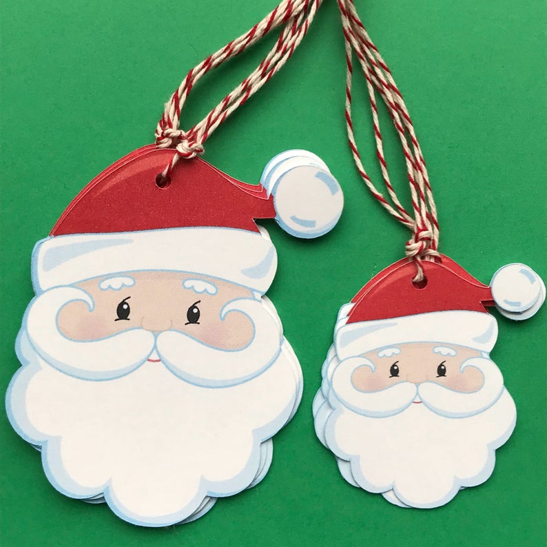 Santa Gift Tags - Etsy