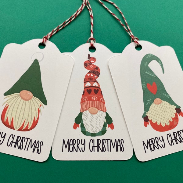 Gnome Christmas Tags - Etsy