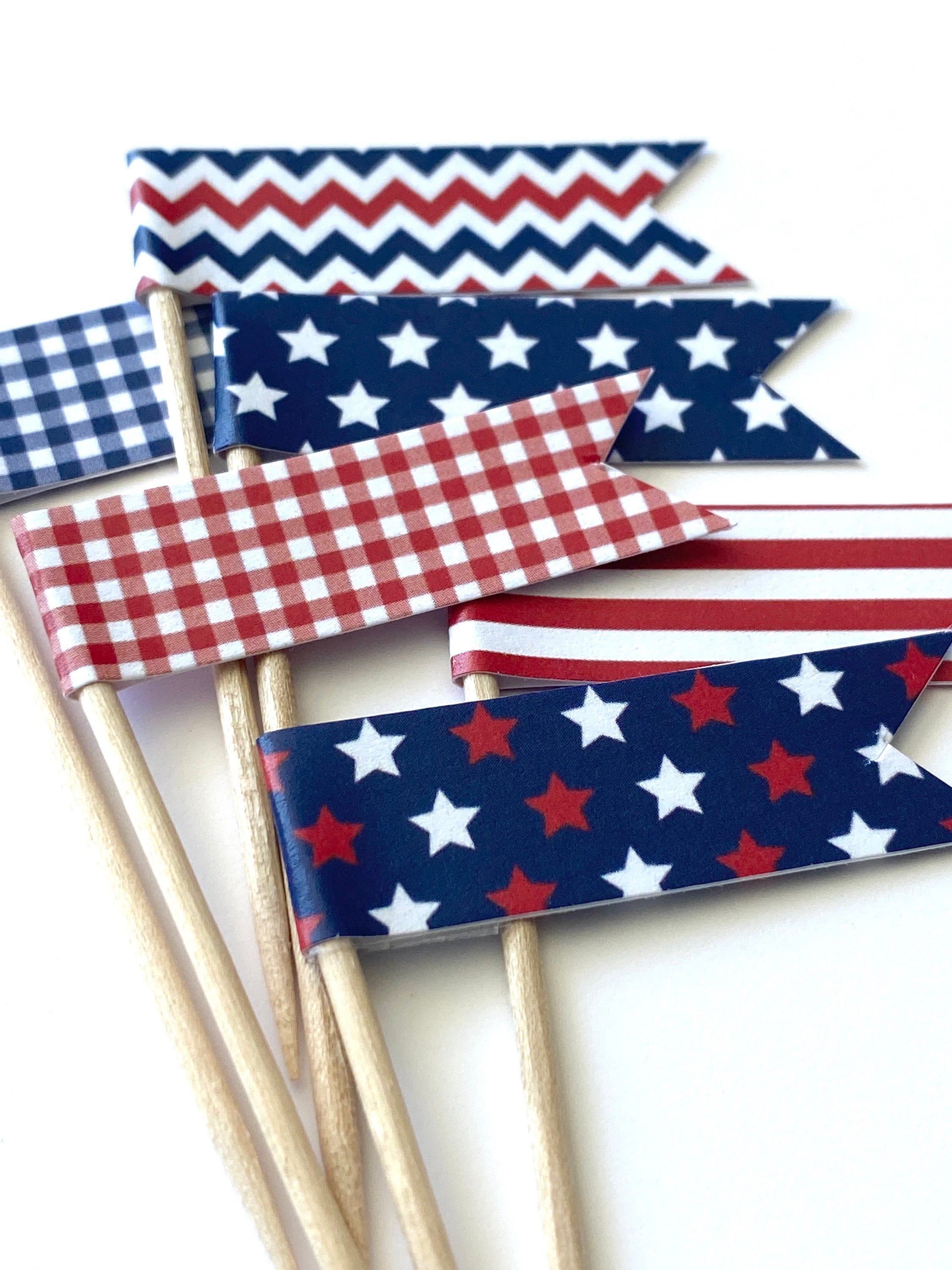 4th of July / Patriotic / Red White and Blue / Cupcake Toppers - Etsy
