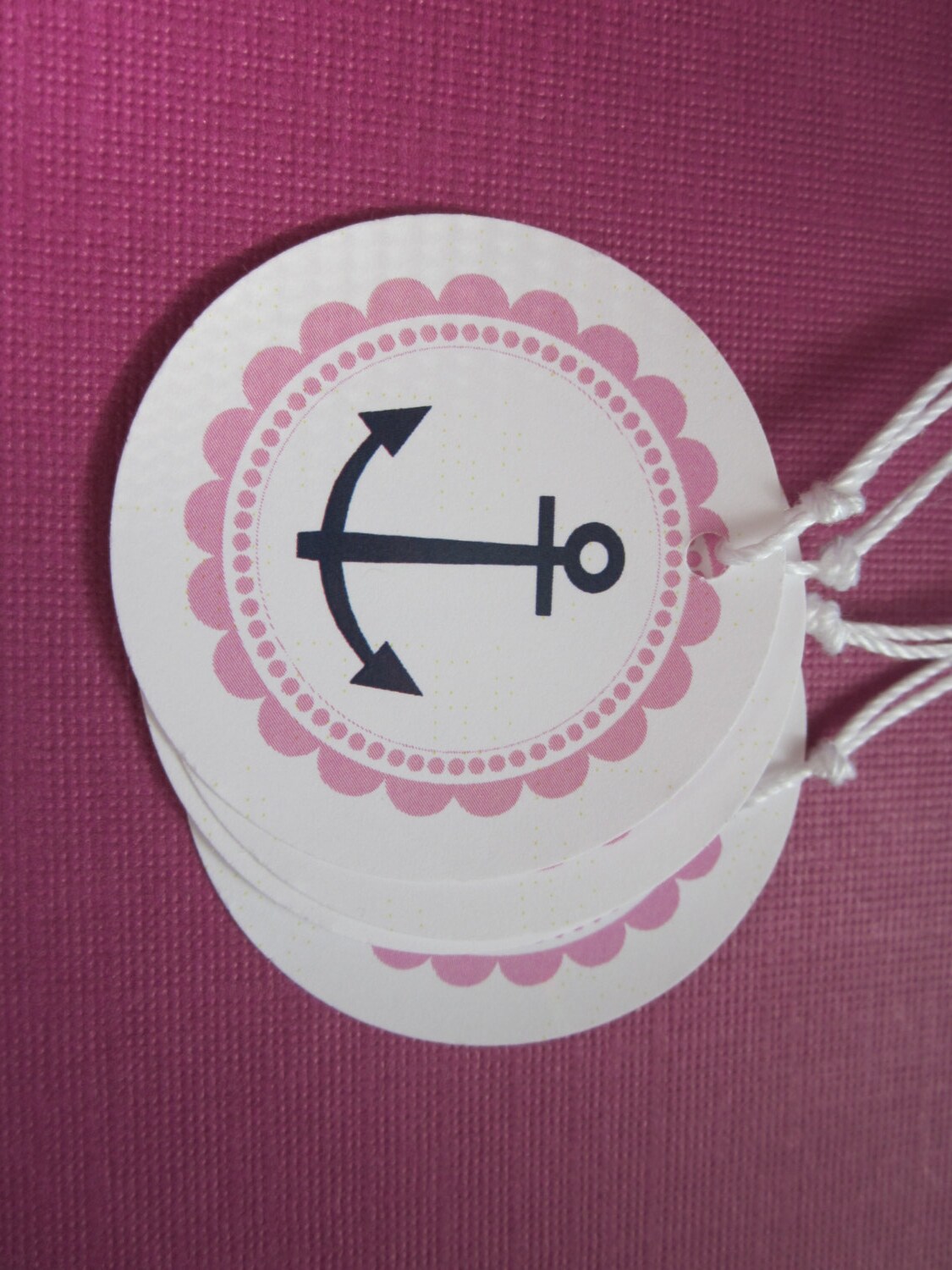 Nautical Navy and Pink / Anchor / Favor / Gift tags / set of | Etsy