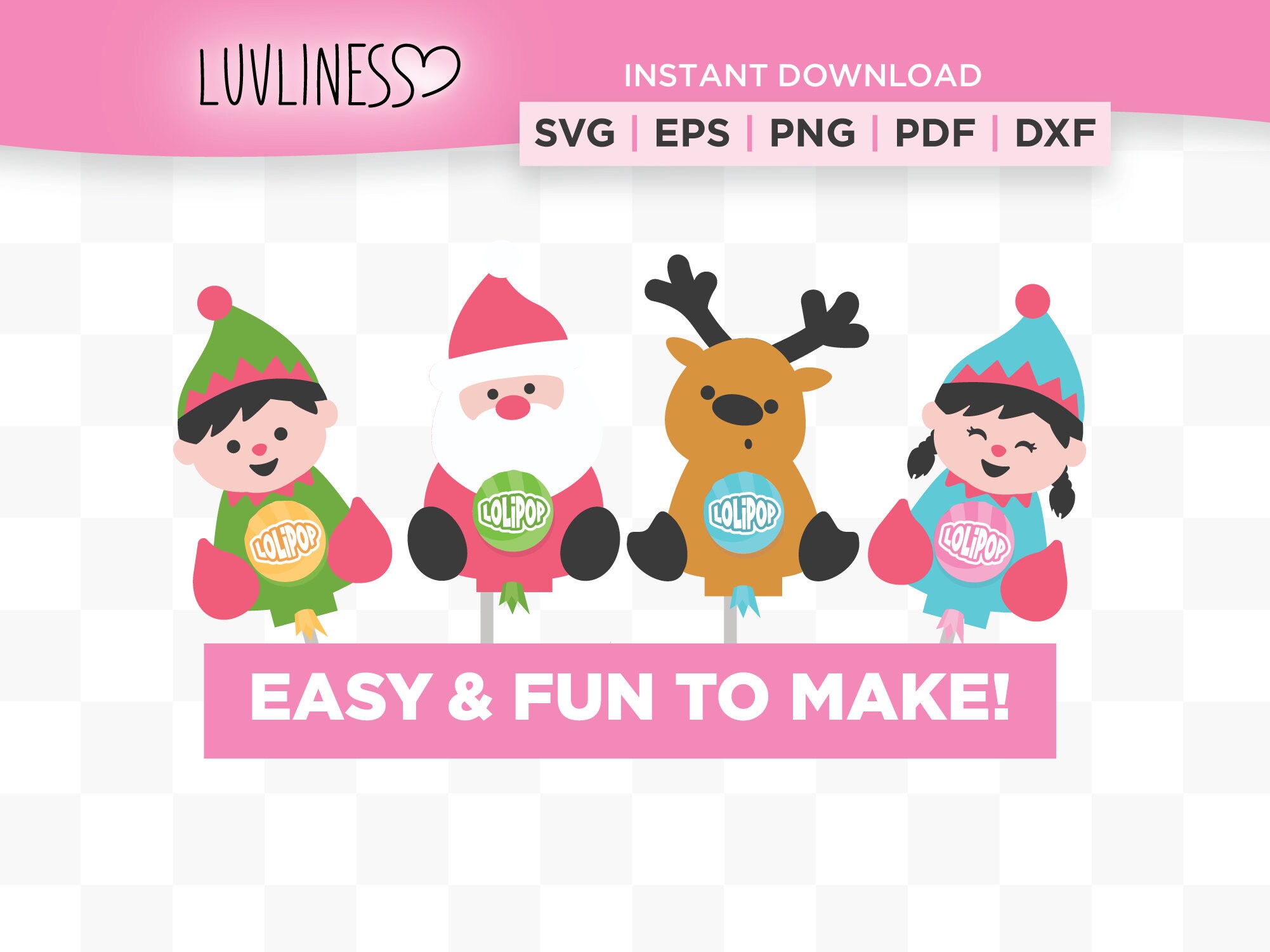 Christmas Lollipop Holder SVG for Cricut & Silhouette, Christmas Candy ...
