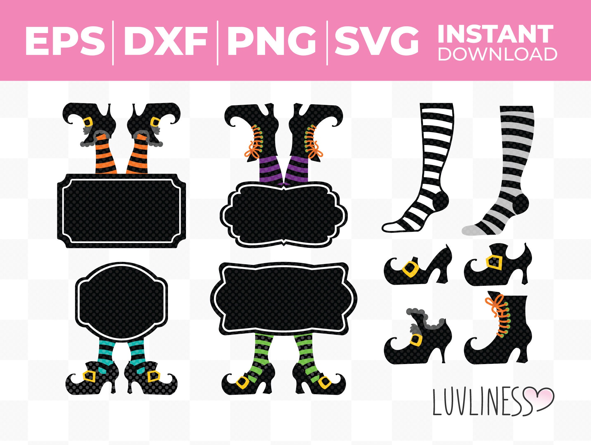 Vector Witch Shoes and Legs SVG Bundle With Blank Chalkboard - Etsy