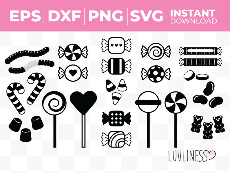 Set of 20 Candy SVG Bundle Candy Sweets Lollipops Svg Gum - Etsy