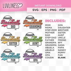 Baseball Family Team Shirt SVG, Baseball Bundle for Cricut & Silhouette, Baseball SVG Bundle ...